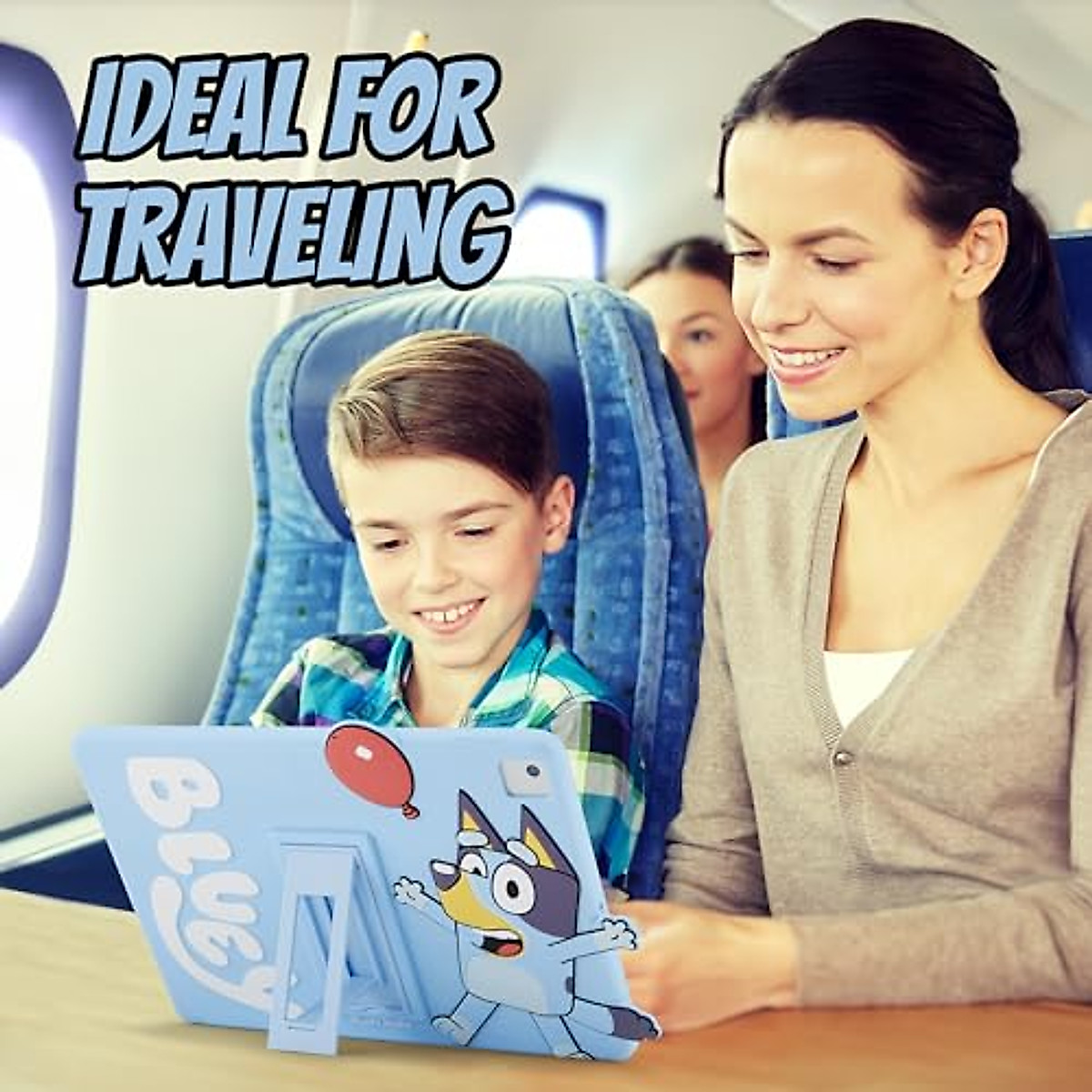 Bluey Kids Case for iPad, 9th Generation iPad Case, iPad 8th Generation Case, iPad 7th Generation Case for Kids, iPad 10.2 Case 2021/2020/2019, Tablet Cover with Stand, Shockproof Silicone Protector