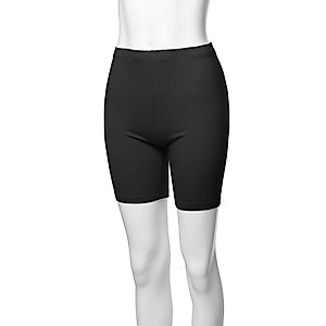A2Y Basic Solid Cotton Mid Thigh High Rise Biker Bermuda Shorts Black L
