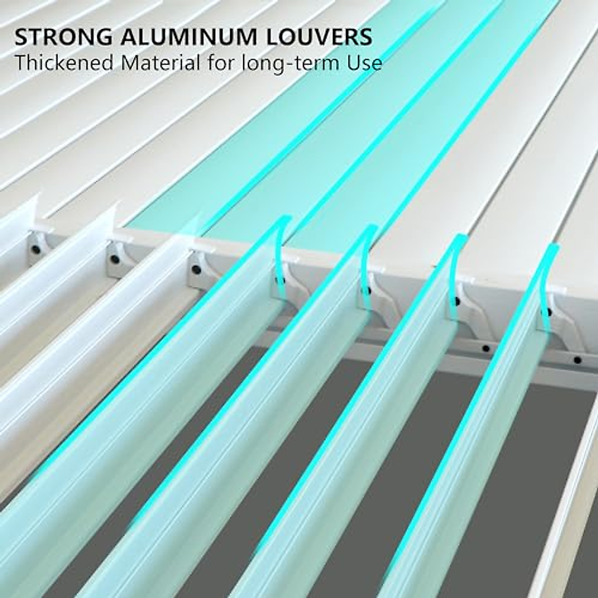 StarEcho Louvered Pergola 10 x 13 Ft with Integrated Drainage System - Durable Aluminum Outdoor Structure for Backyard, Garden, and Terrace - Adjustable Roof Gazebo for Easy Installation（White）