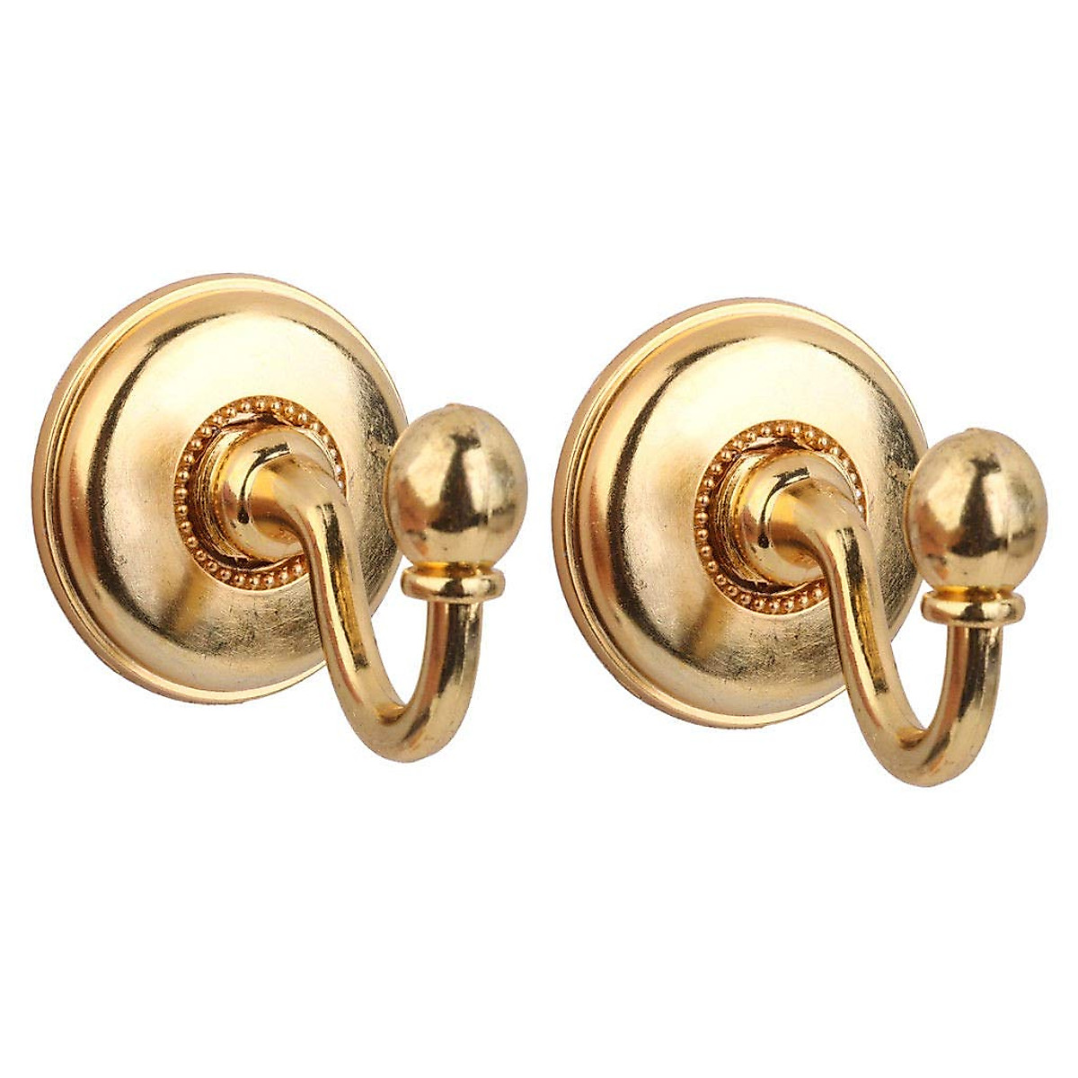 2 Pcs Metal Curtain Holdback, Curtain Tiebacks, Alloy Curtain Holders for Wall, Curtain Hooks, Wall Mounted Drapery Tiebacks with 4 Screws, Heavy Duty Decorative Curtain Hook (Gold)