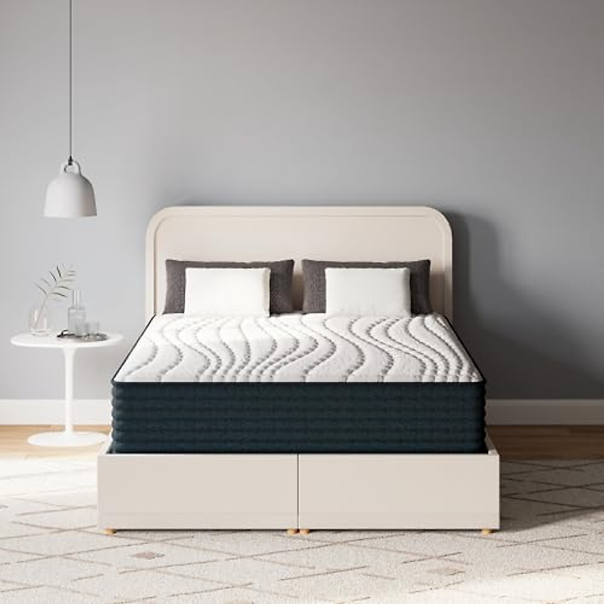 Signature Design by Ashley Hybrid 1200 12 Inch Firm Moisture Wicking Mattress with Charcoal-Infused Gel Memory Foam and Edge Support for Pressure Relief and Temperature Regulating, Queen