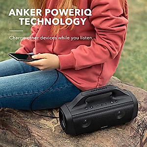 Anker Soundcore Motion Boom Outdoor Speaker with Titanium Drivers, BassUp Technology, IPX7 Waterproof, 24H Playtime, Soundcore App, Built-in Handle, Portable Bluetooth Speaker for Outdoors (Renewed)