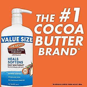 Palmer's Cocoa Butter Formula Daily Skin Therapy Body Lotion, Pump Bottle, 33.8 Ounces (Pack of 2)