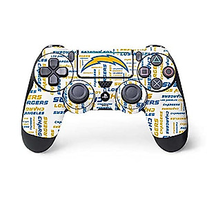Skinit Decal Gaming Skin Compatible with PS4 Pro/Slim Controller - Officially Licensed NFL Los Angeles Chargers White Blast Design