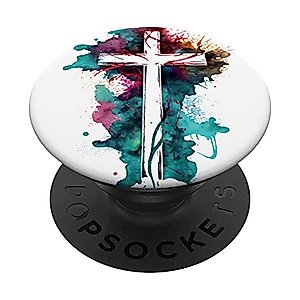 Christian Cross Watercolor Illustration PopSockets Swappable PopGrip