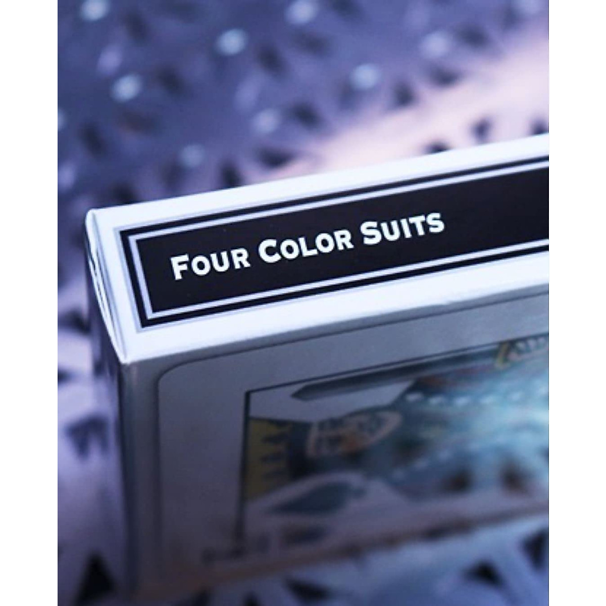 Hesslers (Blue) Rider Back Playing Cards, Unique Four-Color Suites (Includes Poker Hand Reference Cards)