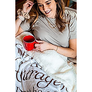 Double Creek Joshua 1:9 Scripture Throw Blanket - Ultra Soft Sherpa Fleece Microfiber Inspirational Faith Blanket for Bed Couch Chair - Healing Get Well Gift for Men Women Cancer Patients