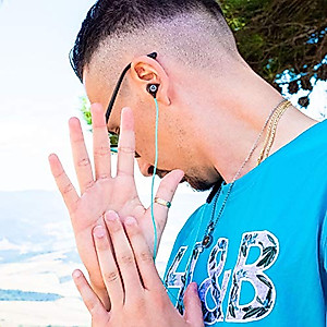 LUDOS Clamor Wired Earbuds in-Ear Headphones, 5 Years Warranty, Earphones with Mic, Noise Isolating Ear Buds, Memory Foam for iPhone, Samsung, School Students, Kids, Women, Small Ears - Turquoise