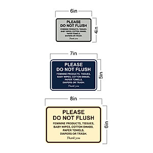 Signs ByLITA Classic Framed, Please Do Not Flush Feminine Products, Tissues, Baby Wipes, Cotton Swabs, Paper Towels, Diapers or Trash. Thank you, Sign (Brushed Silver) - Medium