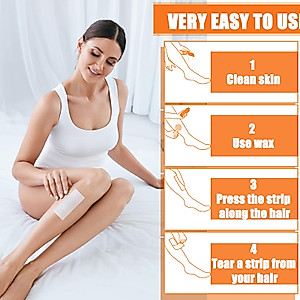 Blulu 400 Wax Strips Non Woven Wax Paper Strips for All Skin Types Facial and Body Hair Removal Waxing Strips Epilating for Leg, Chest, Back, Intimate Area And Face 10 x 3.8 cm(White)
