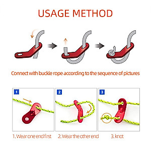 Kitmate Aluminum Alloy Guyline Cord Adjuster,20 Pieces Tent Tensioners Rope Adjuster Tent Rope Adjuster Camping Accessories for Camping Tent Canopy Tabernacle Hiking Backpacking Outdoor Activity
