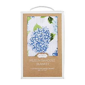 Mud Pie Blue Hydrangea Swaddle, Hydrangea, Blue