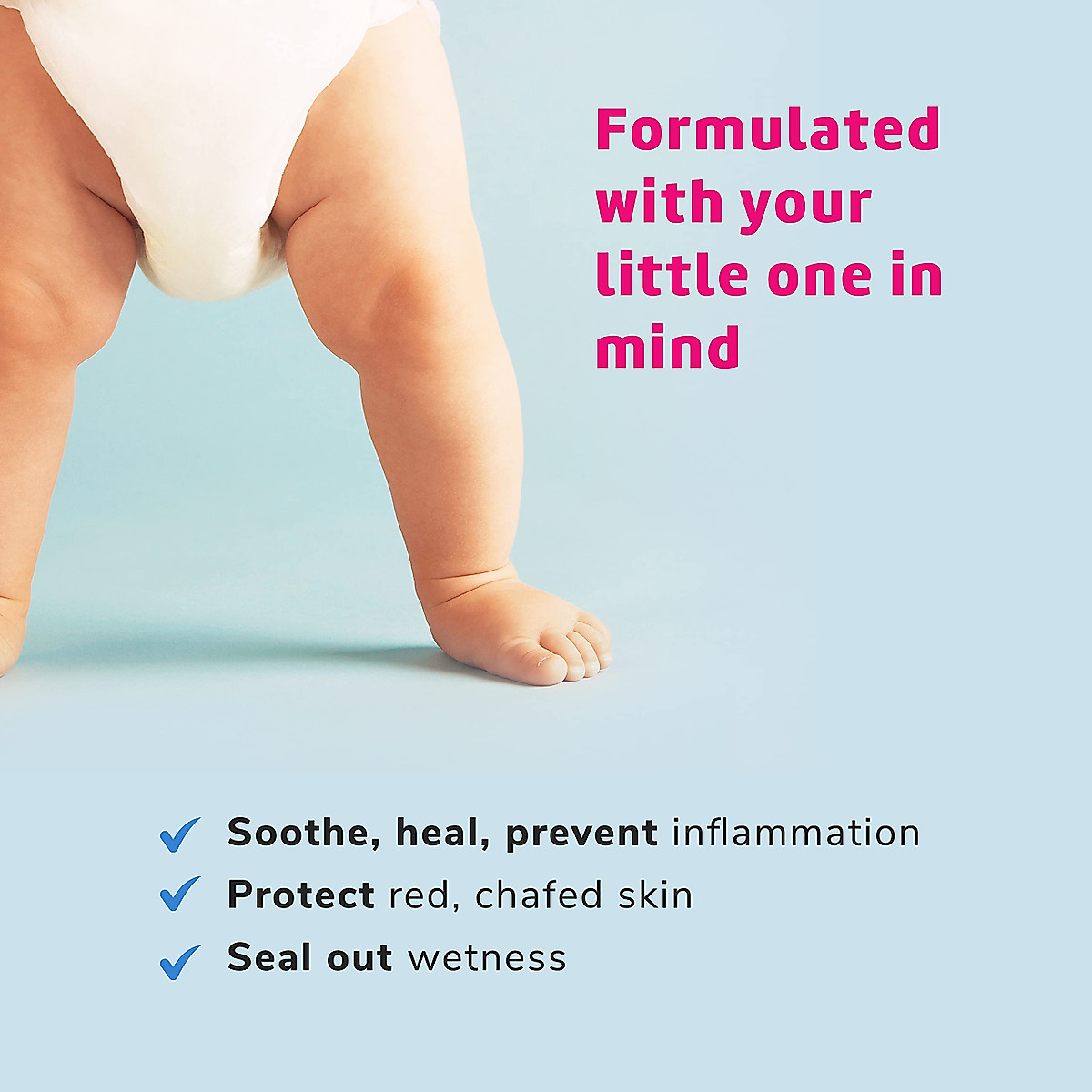 De la Cruz Baby Diaper Rash Cream with Zinc Oxide - Maximum Strength Baby Healing Ointment to Help Soothe, Heal and Prevent Diaper Rash - 3.4 OZ