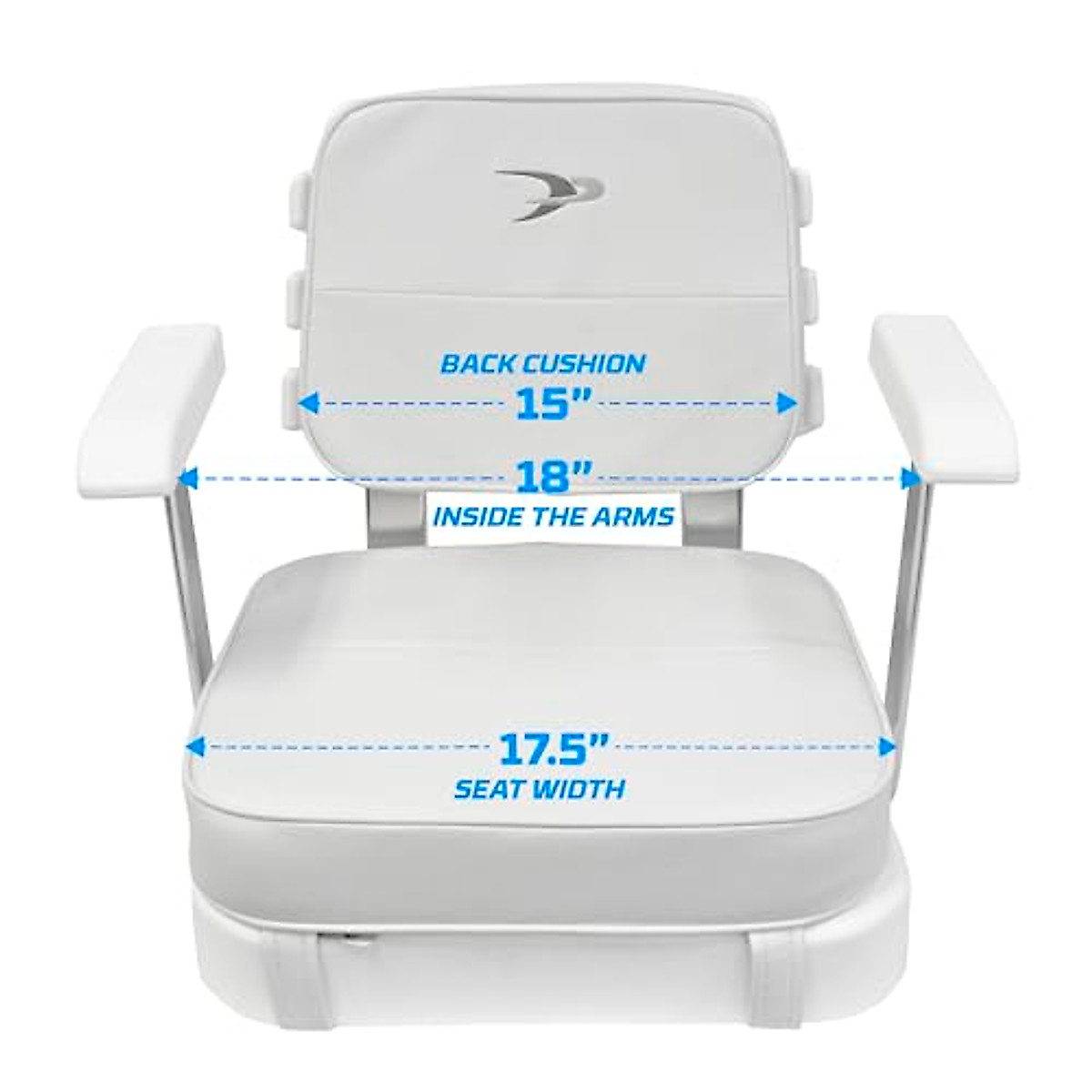 Wise 8WD562-3-710 Ladder Back Helm Chair with Arm Rests, Cushions and Mounting Plate, White