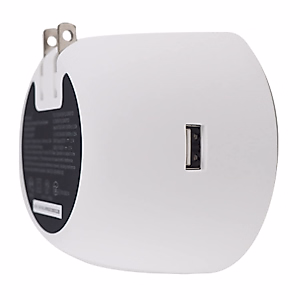 OC Acoustic Newport Plug-in Outlet Speaker with Bluetooth 5.1 and Built-in USB Type-A Charging Port (Gray/White)