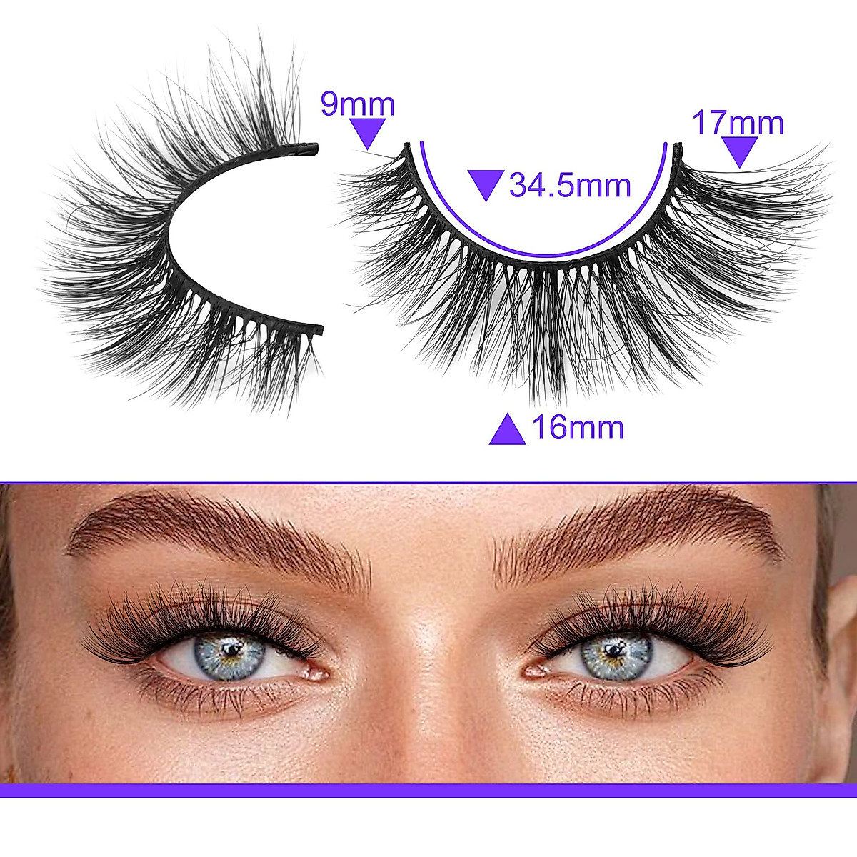 Newcally False Eyelashes Wispy Natural Cat Eye Lashes Faux Mink Lashes Fake Eyelashes Soft 3D Medium Length Light Volume 14 Pairs Pack