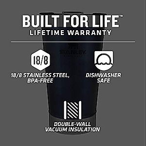 Stanley Classic Stay Chill Vacuum Insulated Pint Tumbler, 16oz Stainless Steel Beer Mug with Built-in Bottle Opener, Double Wall Rugged Metal Drinking Glass, Dishwasher Safe Insulated Cup