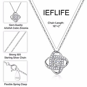 IEFLIFE Aunt Nieces Gifts Aunt Nieces Necklace, 925 Sterling Silver Love Knot Pendant Necklace Auntie Jewelry Mothers Valentines Day Christmas Gifts for Aunt Niece Birthday Present