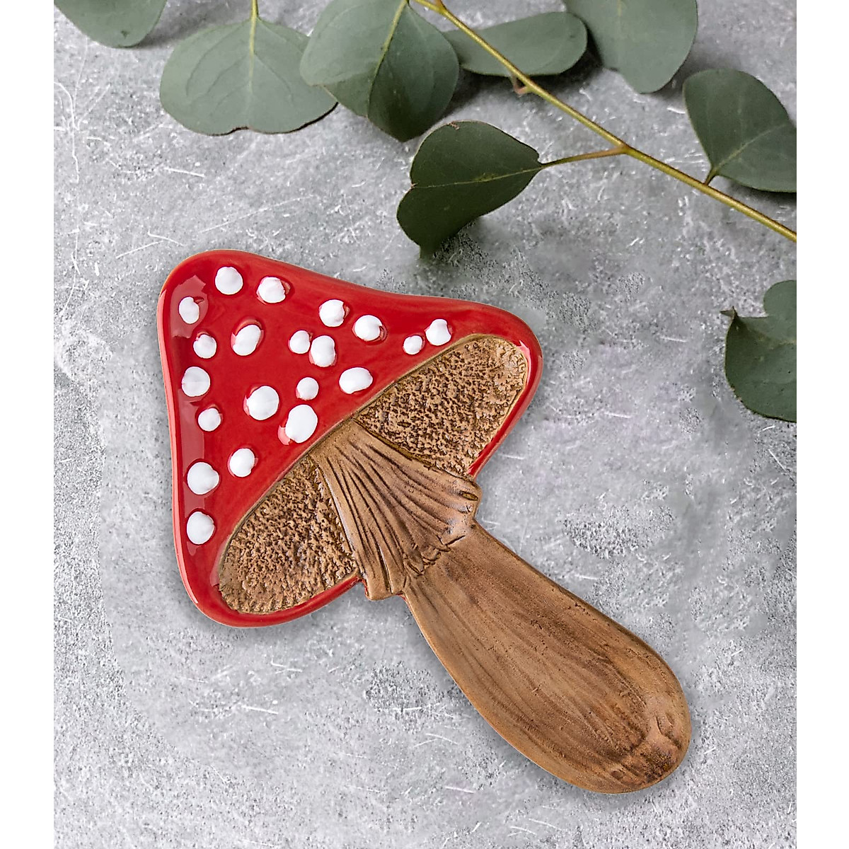 Spoon Rest Spoon Holder For Stove Top Cute Mushroom Spoon Rest For Kitchen Counter Ceramic Spatula Holder Utensil Rest