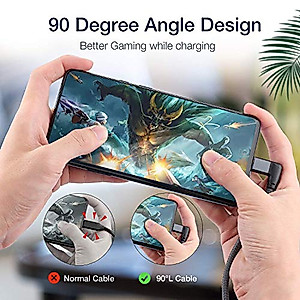 LEIRUI Right Angle USB C Extension Cable 0.65 FT, 90 Degree USB 3.1 (10Gbps) Type C Male to Female Extension Fast Charging Cable Compatible for Nintendo Switch,Thunderbolt 3 MacBook Pro,Samsung S10