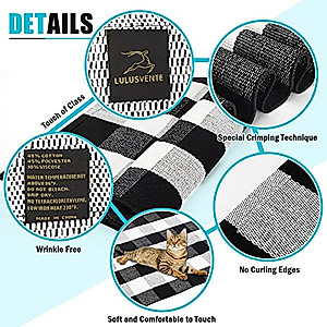 LulusVente Buffalo Plaid Outdoor Rug – 3’x5’ Machine Washable 3.5lbs Hotel Grade Thick Woven Yarn Black White Plaid Checkered Farmhouse Cotton for Indoor/Outdoor Front Porch Runner Layered Doormat