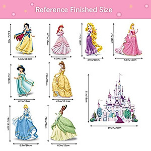 Supzone Princess Wall Stickers Castle Wall Decal Girls Wall Décor DIY Removable Wall Art Sticker for Baby Kids Nursery Girls Bedroom Living Room Playroom Wall Decoration