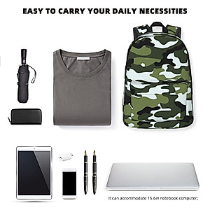 Affilleve Camouflage Casual School Backpack For Teen Girls Boys, Travel Hiking Shoulder Daypack Bag For Men Women