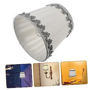 GATHINESS 1pc Fabric Lampshade Yellow Lamp Shades Ceiling Light Lamp Shades for Floor Lamps Fabric Lamp Shade Bell Lamp Shade Candle Sconce Lampshade Decor Fashion White Hardware Cloth Cover