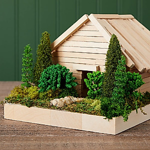 Bright Creations 55-Pieces of Miniature Model Trees for Diorama Supplies, Scenery, Landscape, DIY Projects, Arts and Crafts, Train Village, Railroads (11 Assorted Sizes/ 1-6.7 in)