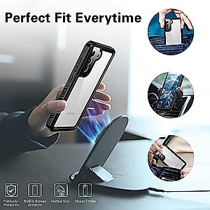 ANTSHARE Samsung Galaxy S21 FE Case Waterproof, Galaxy S21 FE 5G Case with Built-in Screen Protector Dustproof Shockproof, Rugged Full Body Protective Clear Case for Samsung Galaxy S21 FE 5G 6.4"