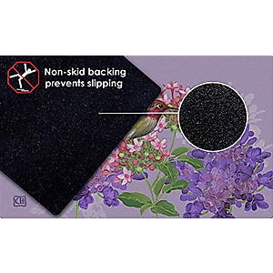 Toland Home Garden 800238 Hummingbird and Flowers Summer Door Mat 18x30 Inch Bird Outdoor Doormat for Entryway Indoor Entrance