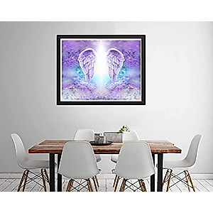 QAZWSX Angel Wings Diamond Painting Kits, Dreamlike Feather Fairy Tales Diamond Art for Adults Kids Full Round Drill Kit Crystal Pictures for Home Wall Decor Christmas Gifts 12x16 inch /30x40 cm