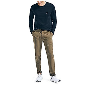 Nautica Men's J-Class Logo Long Sleeve T-Shirt, True Black, Medium