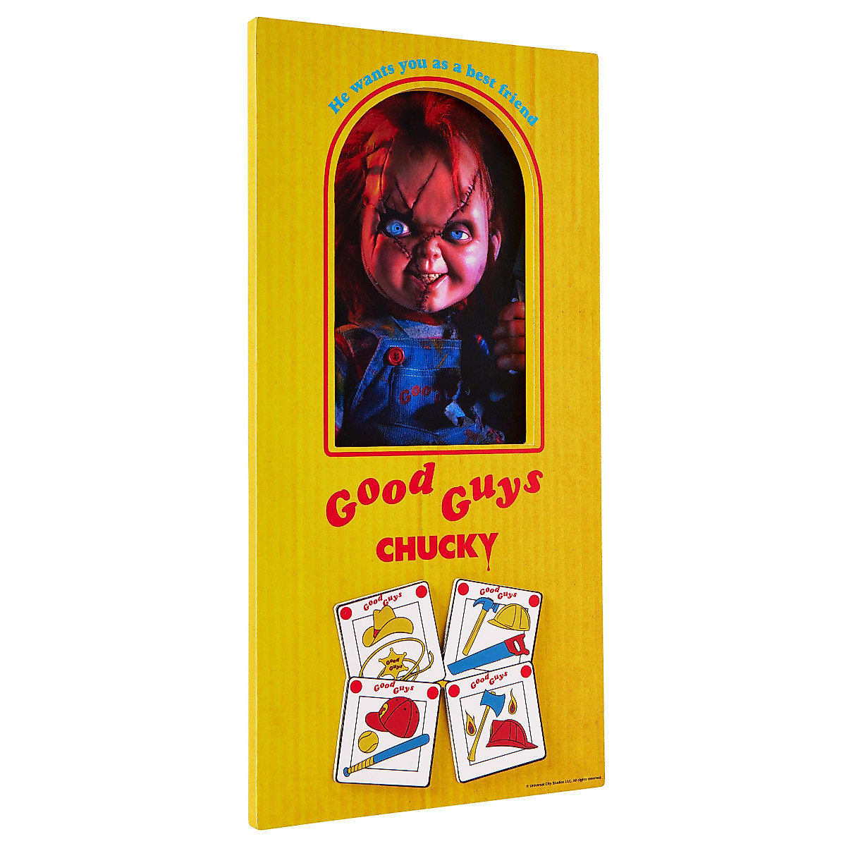 Spirit Halloween Chucky Doll Lenticular Sign | Officially Licensed | Decoration | Hanging Chucky Sign
