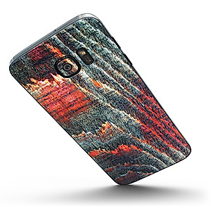 Design Skinz Design Skinz Grungy Orange and Teal Dyed Wood Surface Full-Body Wrap Decal Skin-Kit for The Galaxy S9 Plus