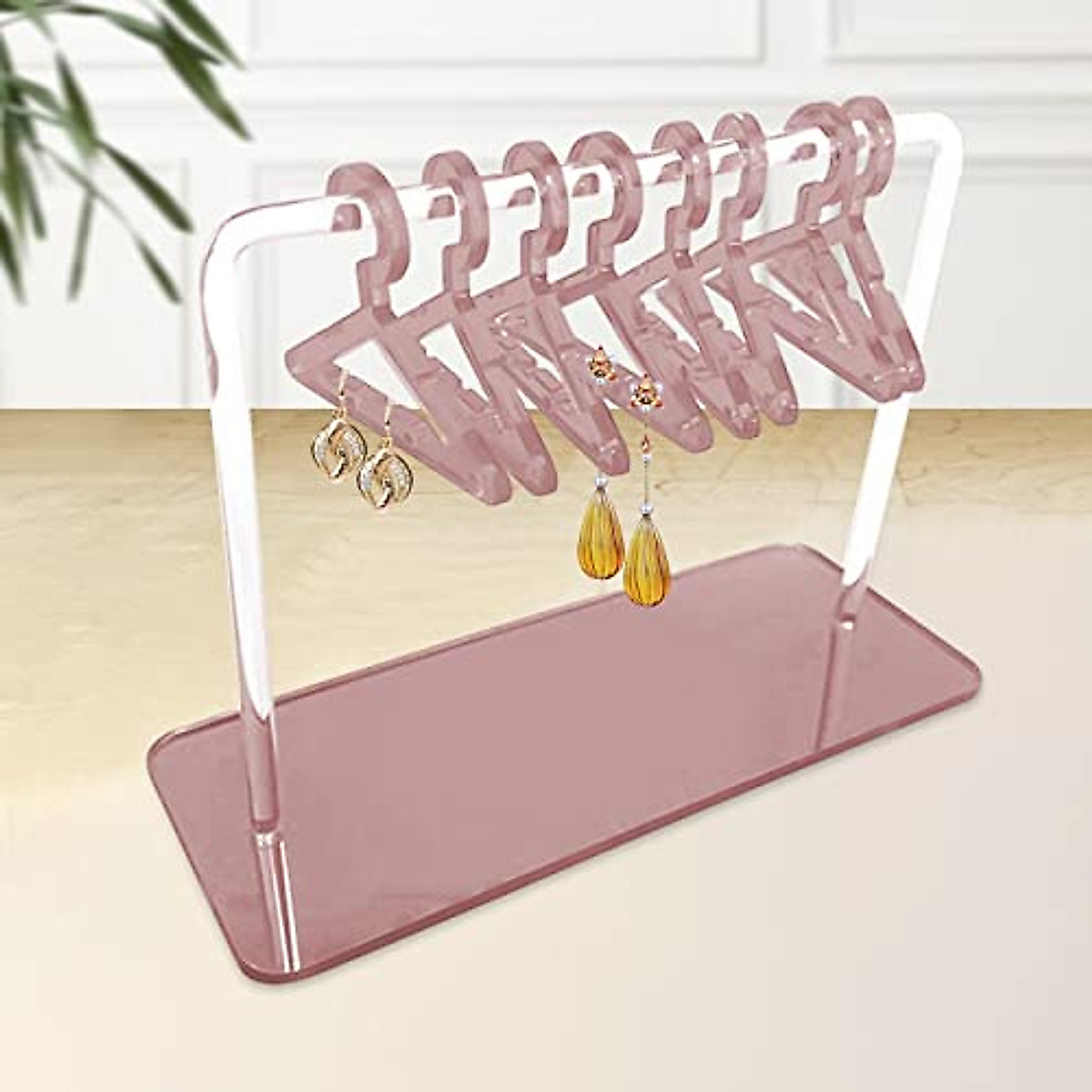 AMLESO Cute Earring Rack Holder Coat Hangers Stand Earring Closet Acrylic Earring Display Stand Earrings Organizer Ear Stud Holder