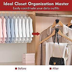 Space Saver for Hangers, 20Pcs Premium Closet Space Savers Clothes Hanger Connector Hooks, Space Saving for Closet Organizer Heavy Duty Cascading Connection Hook, Black