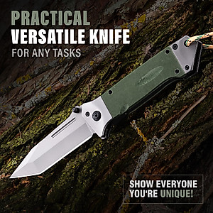 Pocket Knife Spring Assisted Knife - Folding Tactical Knives Japanese Tanto Blade Knives - Ninja Assisted Opening Knife - Best for Camping Hiking EDC Work Knife Birthday Christmas Gifts for Men 6688