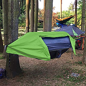 TianYaOutDoor Camping Hammock with Mosquito Net and Rainfly Lightweight Portable Sleeping Hammock Tent Backpacker Travel Outdoor Gear (Green)