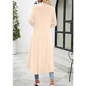 POGTMM Knit Cardigans for Women Lightweight Cover-up Long Sleeve Cardigan Sweaters (Beige, S)