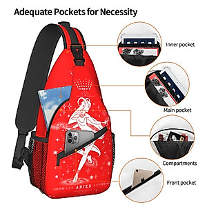 Aries Constellation Sling Bag Chest Bag Zodiac Sign Crossbody Bags For Mens Womens