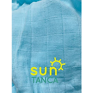 Baby Swaddle Blanket Unisex Muslin Wrap Soft Receiving Blanket for Boys and Girls Large 47 x 47 inches Light Blue