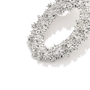 Statement Drop Earrings For Women Boho Textured Dangle Earrings Gorgeous Geometric Oval Raised Earrings (silver)