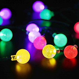 XUNATA Solar String Lights Outdoor, Waterproof 20 LED 16.4FT 8 Modes for Christmas, Home, Garden, Yard, Porch, Tree, Party, Holiday Decoration(Multi-colored)