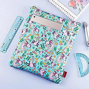 Axolotl Gifts Book Sleeve with Zipper and Front Pocket, Book Covers for Paperback, 11 x 8.5 Inch, Book Lovers Gifts