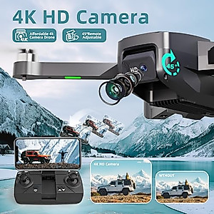 le-idea Drone with Camera 4K Brushless Motor 2 Cameras Drones for Adults 40km/h Max Speed Level 4 Wind Resistance 5GHz WiFi FPV Quadcopter for Beginners IDEA16