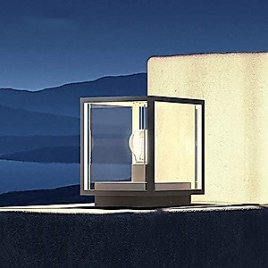 Post Light Outdoor Pillar Lamp, Outdoor Cast Aluminum IP44 Waterproof LED Post Fence Paveway Pathway Lamp for Garden,Street,Lawn Pathway,Driveway, Front/Back Door