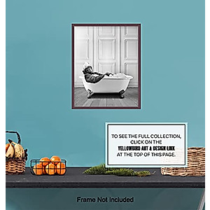 Funny Bathroom Decor for Men, Women - Cute Modern Bathroom Accessories - Bathroom Pictures - Bath Wall Decor - Monkey Chimp Wall Art - Cool Unique Bathroom Sign - Powder Room - Guest Bathroom Poster