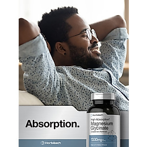 Horbäach Buffered Magnesium Glycinate | 1330mg | 250 Capsules | with Chelated Minerals | Non-GMO, Gluten Free