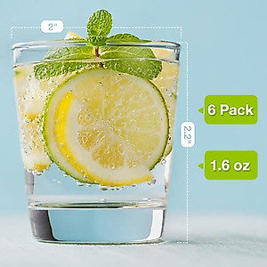 Gencywe 6 Pack Shot Glasses Set with Heavy Base, 1.6 oz Clear Shot Glasses Bulk, Small Whiskey Shot Glass for Vodka, Whiskey, Tequila, Espressos, Spirits & Liquors